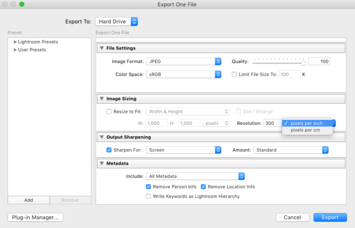 Lightroom Export Settings for Print - Guide - PhotographyAxis